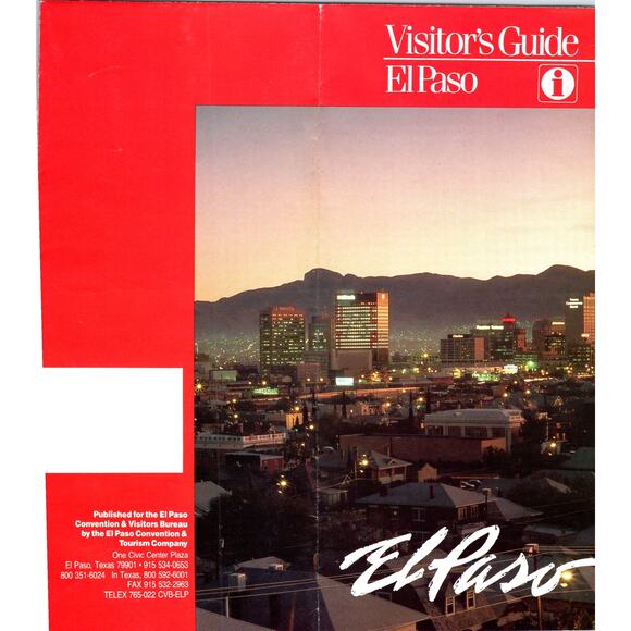 None | Accents | Vintage El Paso Texas Visitors Guide Travel Brochure ...